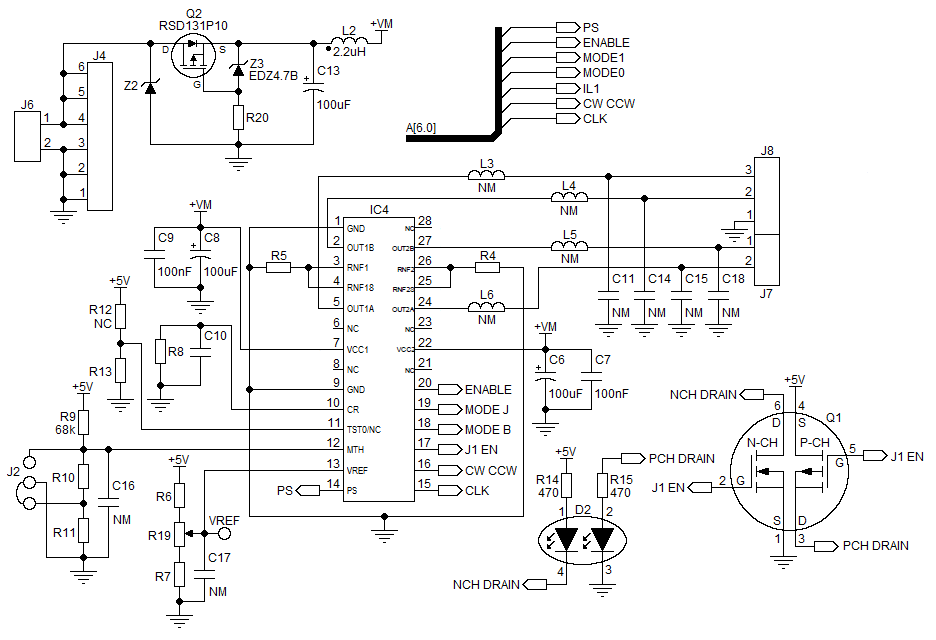 ROHM-STEPMO_EVK_207: Stepper, 1A/Phase @ 8 ~ 42V